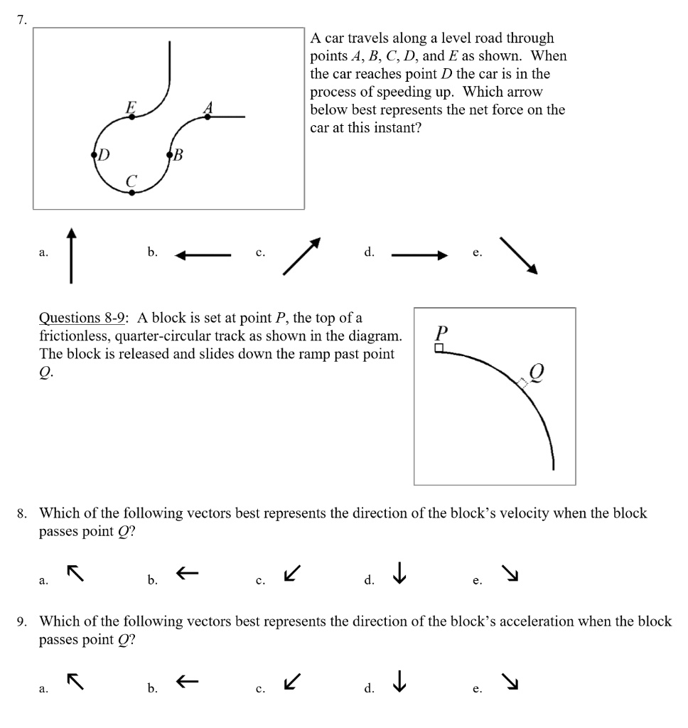 SOLVED: A car travels along a level road through points 4, B, C,D, and E as shown: When the car ...
