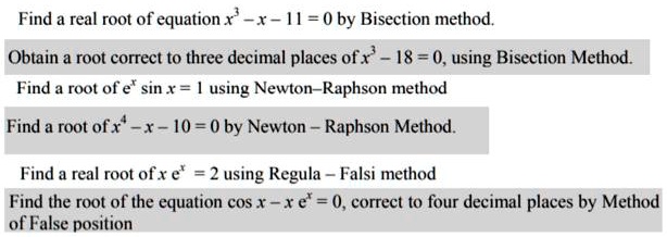 Solved Find A Real Root Of The Equation X 2 H 0 By Bisection