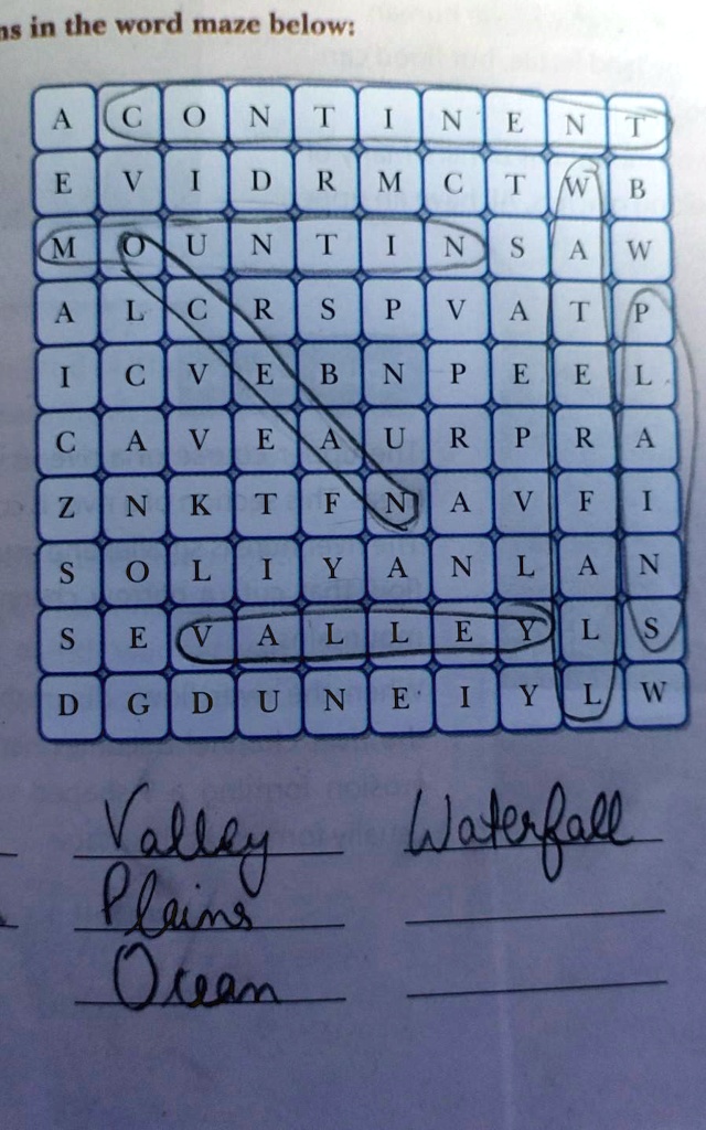 SOLVED: 'locate 10 landforms in the word maze'