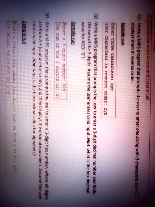 Solved Mips Program The Decimal Equivalent Is Sample Run The Sum Of The 3 Digits Is 27 Enter 4353