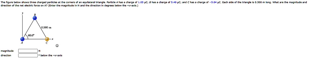 direction of the net electric force on a enter the magnitude in n and ...