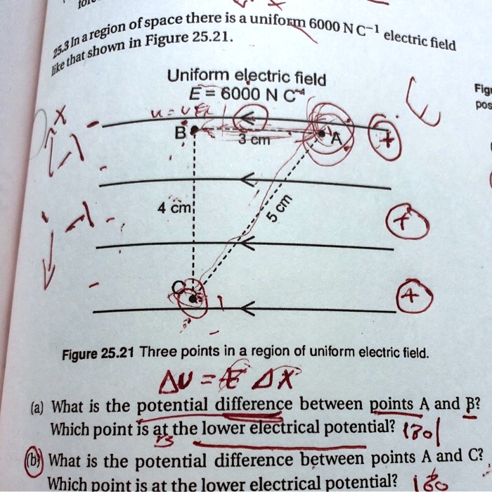SOLVED: 101 Uniform electric field E=6000NC USVE B Fig pos X cm 4 cmi v=ASX (a) What is the ...