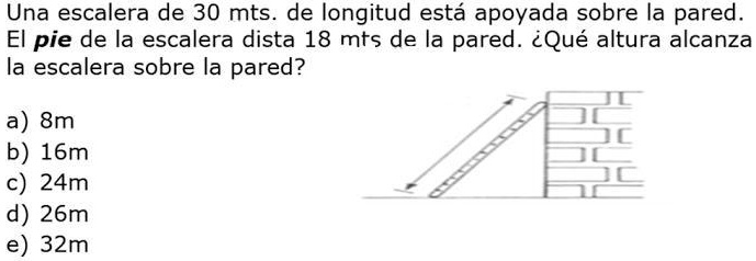 cual es ayudenme porfa urgente??? Una escalera de 30 mts de longitud ...