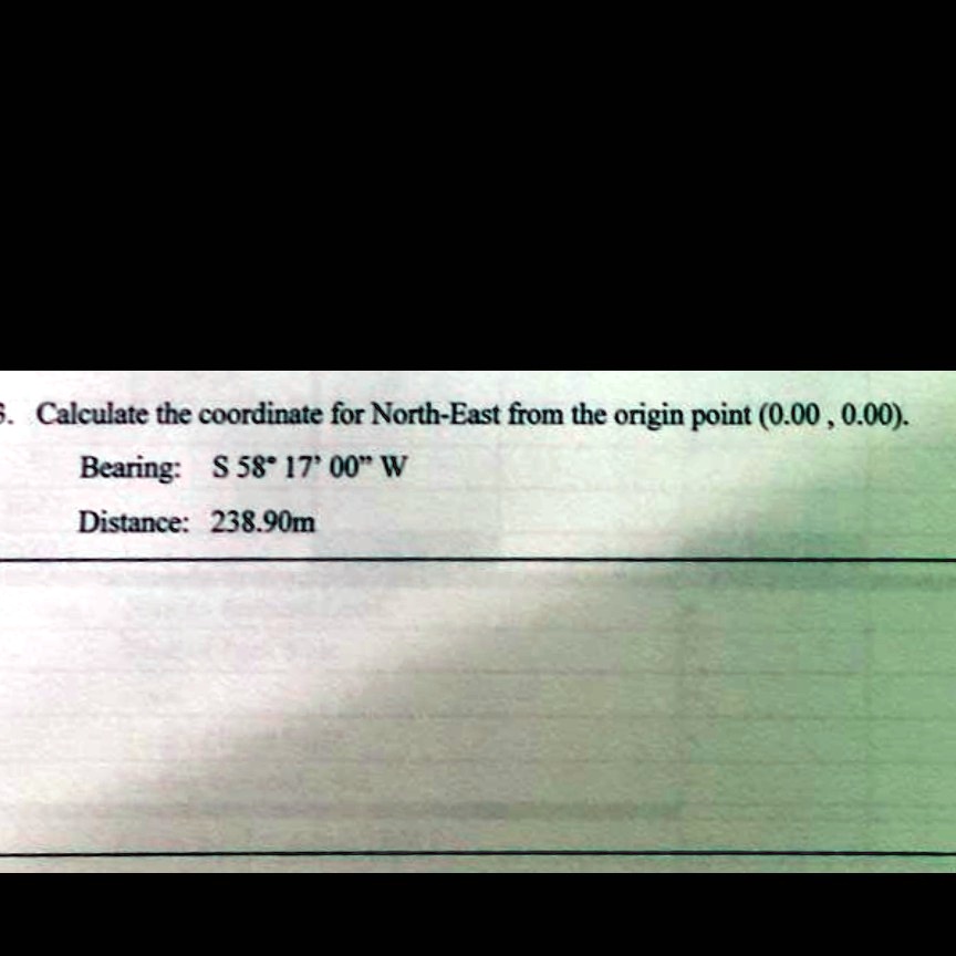 SOLVED: Calculate the coordinates for North-East from the origin point ...