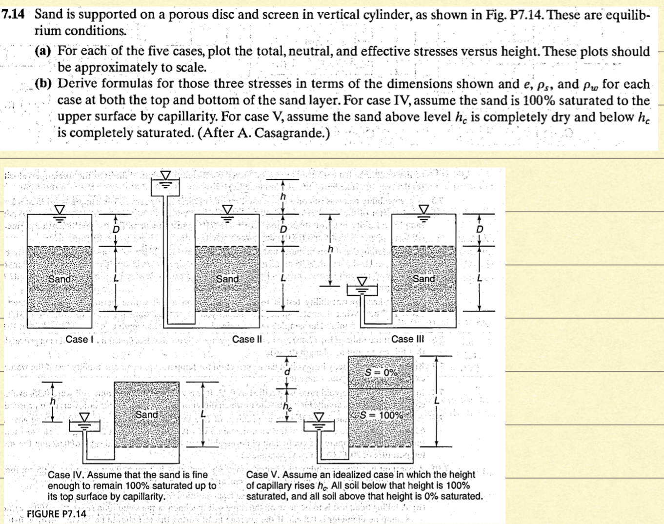 7.14 Sand is supported on a porous disc and screen in vertical cylinder ...