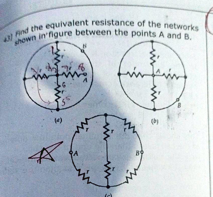 Find the equivalent resistance of the networks shown in the figure ...