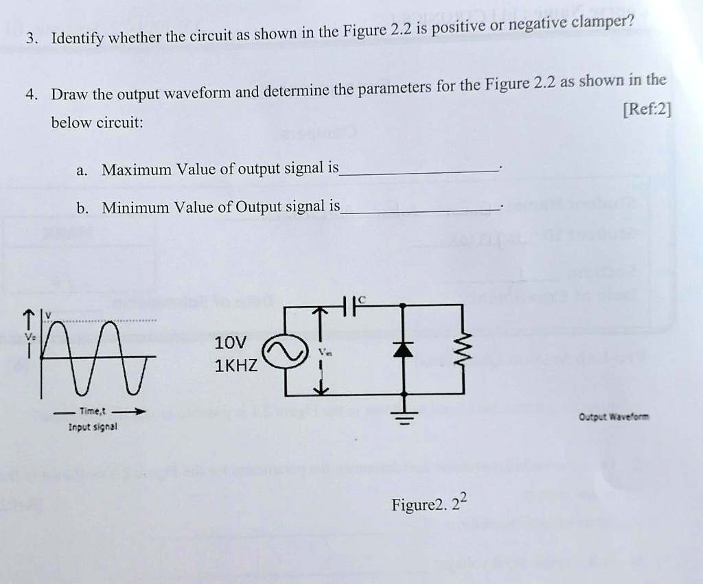 Solved 3 Identify Whether The Circuit As Shown In Figure 2 2 Is A Positive Or Negative Clamper
