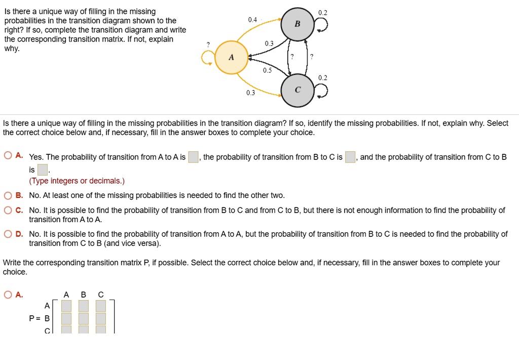 SOLVED: Is there a unique way of filling in the missing probabilities ...
