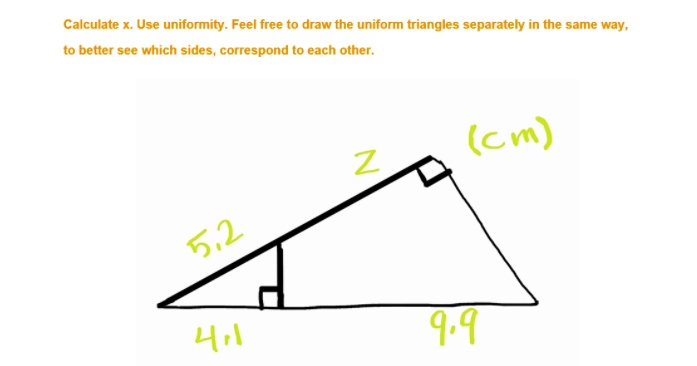 SOLVED: Calculate X Use uniformity. Feel free to draw the uniform triangles separately in the ...