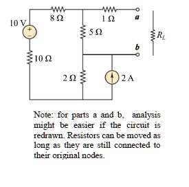 SOLVED: For the circuit shown below: (a) Find the ThÃ©venin equivalent resistance between nodes ...