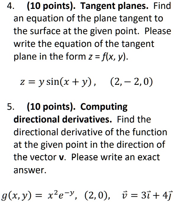 Find Vector Tangent To Plane