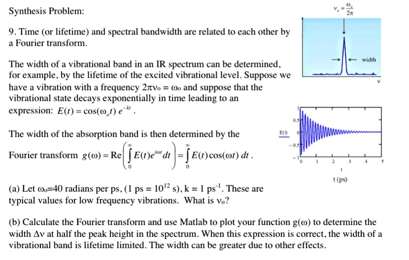 SOLVED: Synthesis Problem: 9. Time (or lifetime) and spectral bandwidth ...