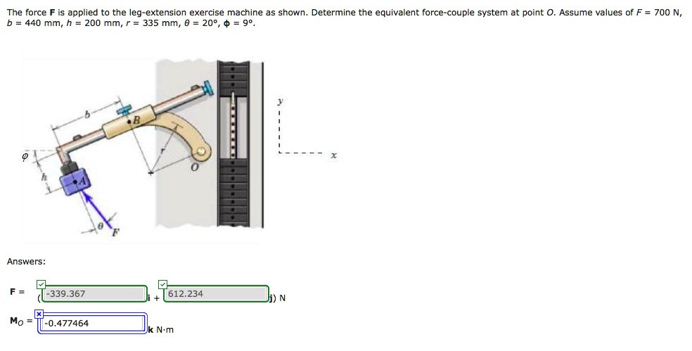 SOLVED: Question 2: What is M0? The force F is applied to the leg ...