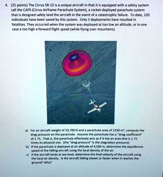 (25 points) The Cirrus SR-22 is a unique aircraft in that it is ...