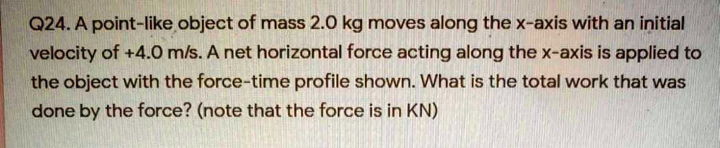 024a point like object of mass 20 kg moves along the x axis with an ...