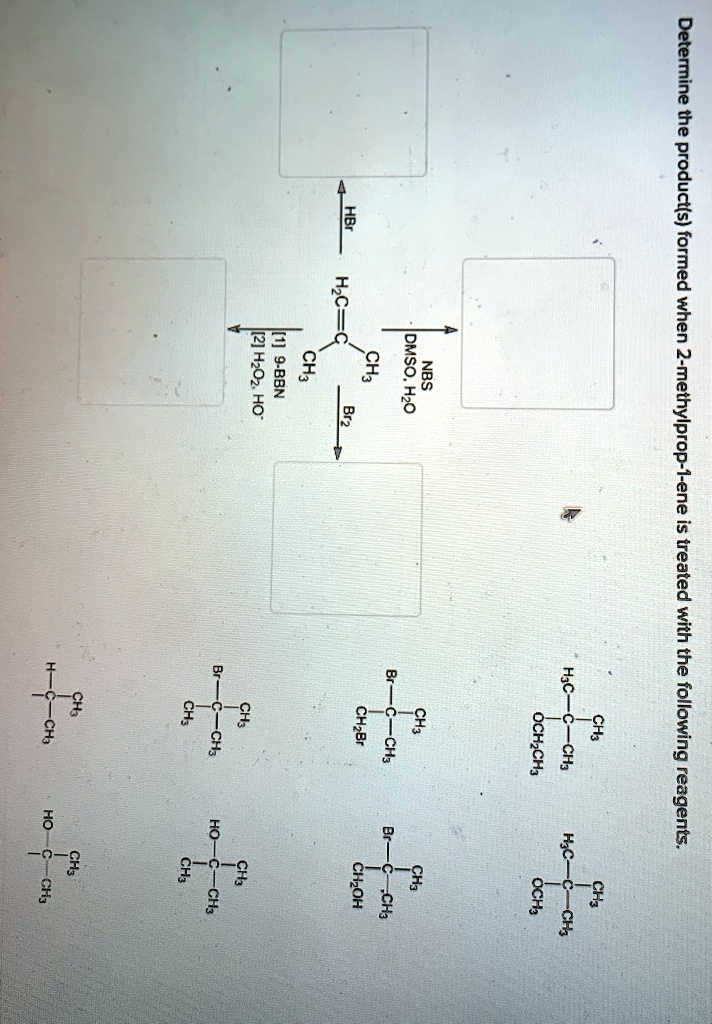 determine the products formed when 2 methylprop 1 ene is treated with the following reagents hbr ...