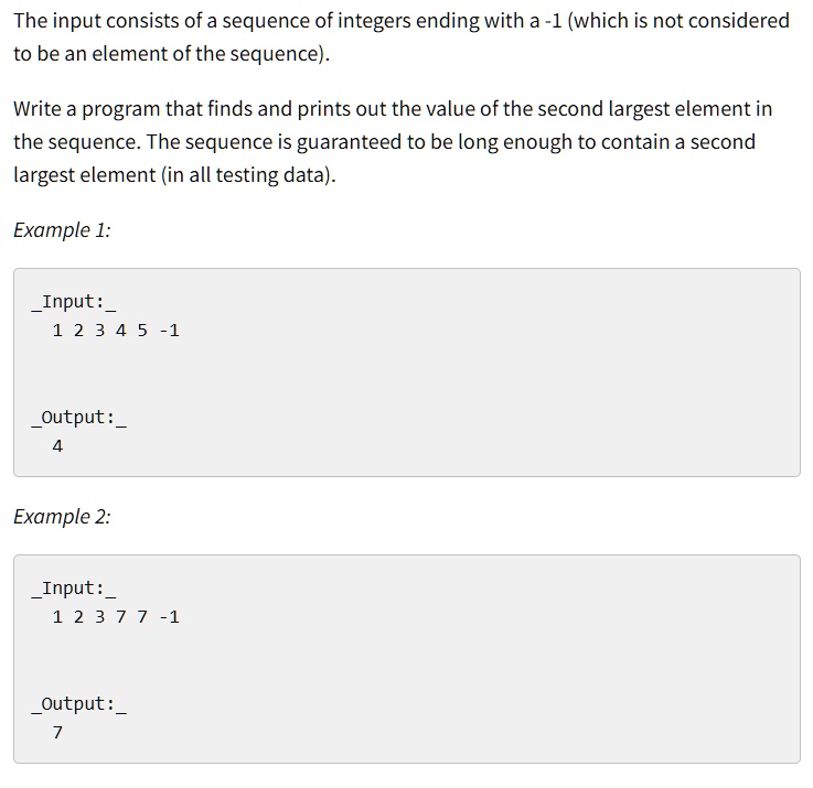 Solved Program To Be Written In C Programming Language Only C Accepted The Input Consists