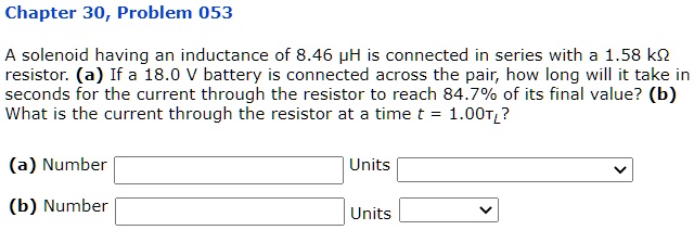 chapter 30 problem 053 a solenoid having an inductance of 846 ph is connected in series with a ...