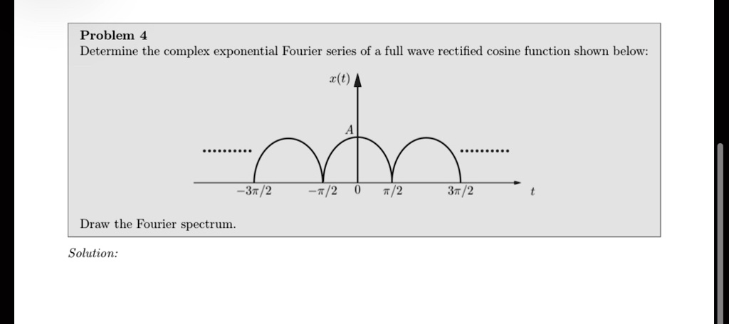 Problem 4 Determine the complex exponential Fourier series of a full ...