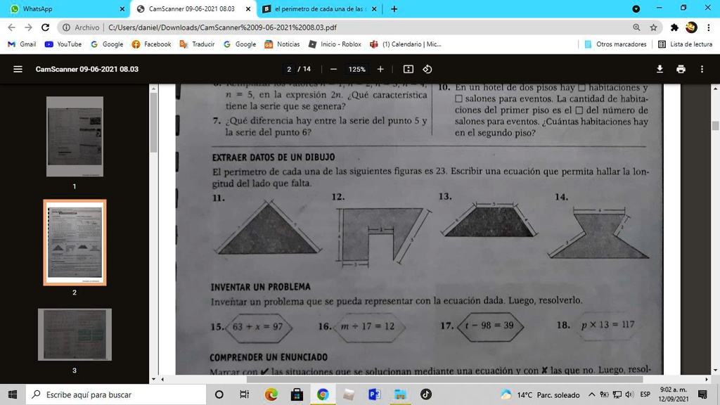 SOLVED: ayúdenme por favor :( el perímetro de cada una de las ...