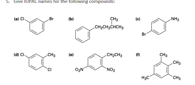 give iupac names tor the tollowing compounas al bl ch3 nhz chzchzchch3 ...