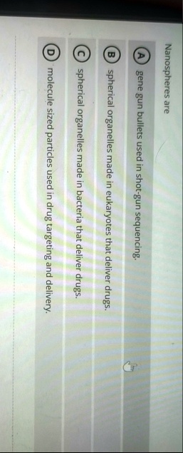 nanospheres are a gene gun bullets used in shot gun sequencing b ...