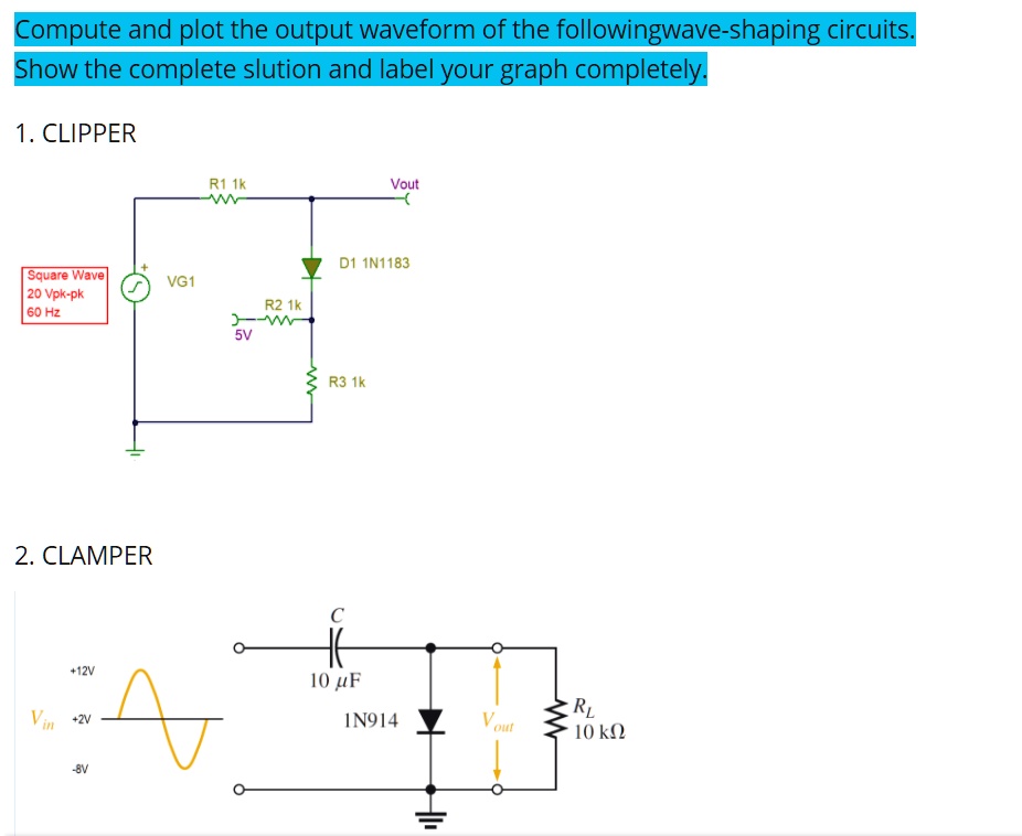 SOLVED: Can you simulate in Ltspice. Thanks! Compute and plot the ... SOLVED: Can you simulate in Ltspice. Thanks! Compute and plot the ...