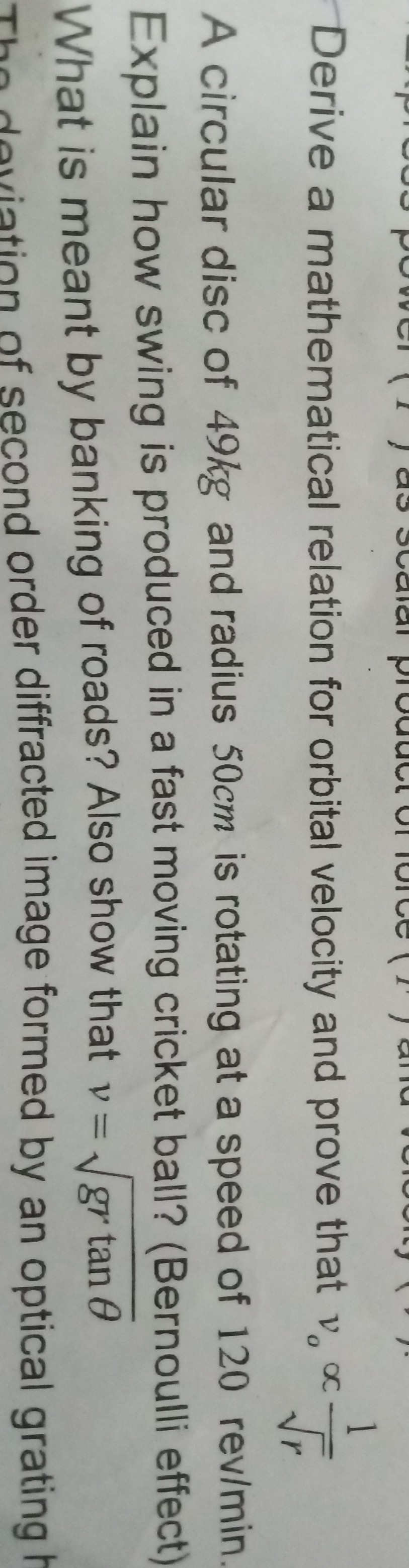 SOLVED: Derive a mathematical relation for orbital velocity and prove ...