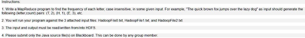 Solved Write A Mapreduce Program To Find The Frequency Of Each Letter 8316