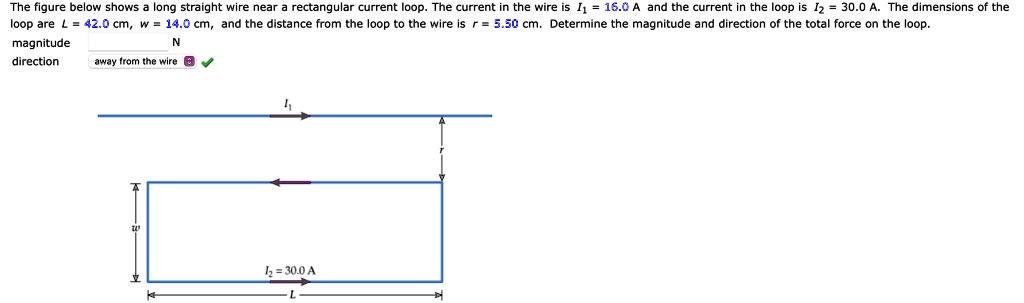 SOLVED: The figure below shows long straight wire near rectangular current The current in the ...