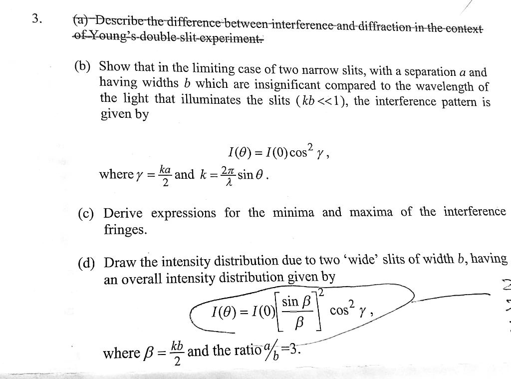 describe the difference between interference and diffraction in the ...