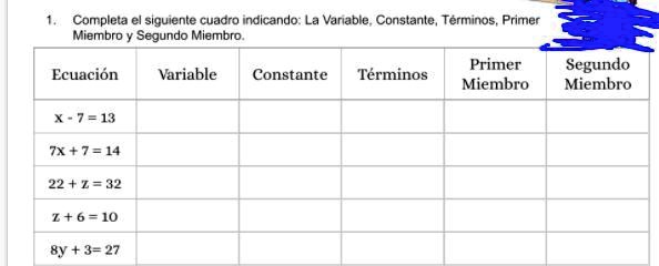 SOLVED: es sobre ecuaciones, les doy puntos extras. Completa el ...
