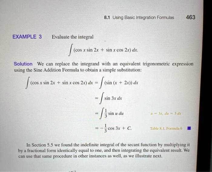 81 using basic integration formulas 463 example 3 evaluate...
