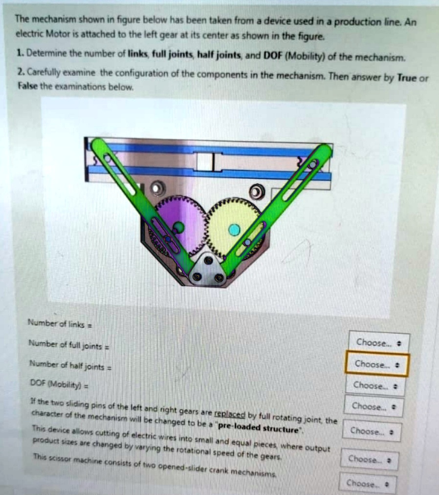 The mechanism shown in the figure below has been taken from a device ...