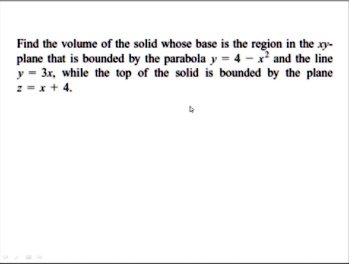 SOLVED: Find the volume of the solid whose base is the region in the xy- plane that is bounded ...