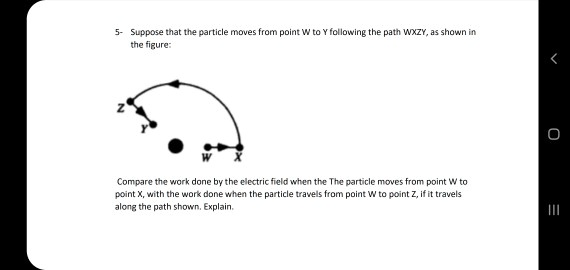 5- Suppose that the particle moves from point W to Y following the path WXZY, as shown in the ...