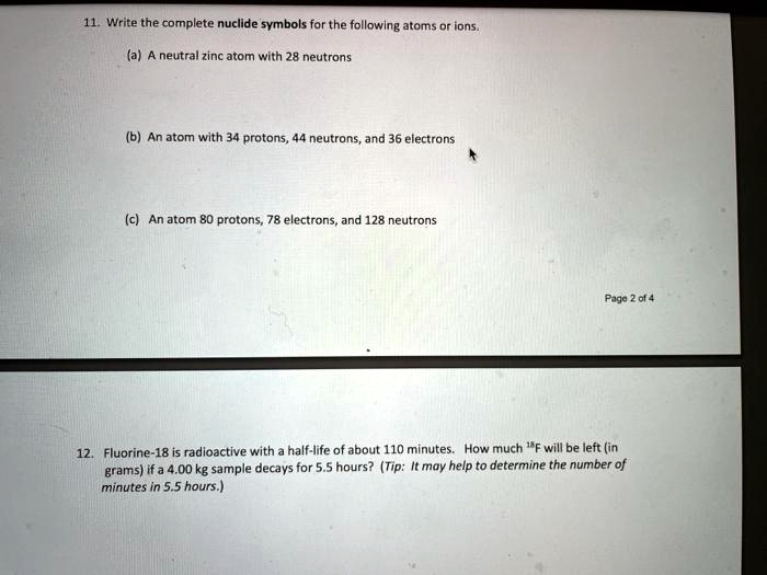 Write the complete nuclide symbols for the following atoms Jons neutral ...