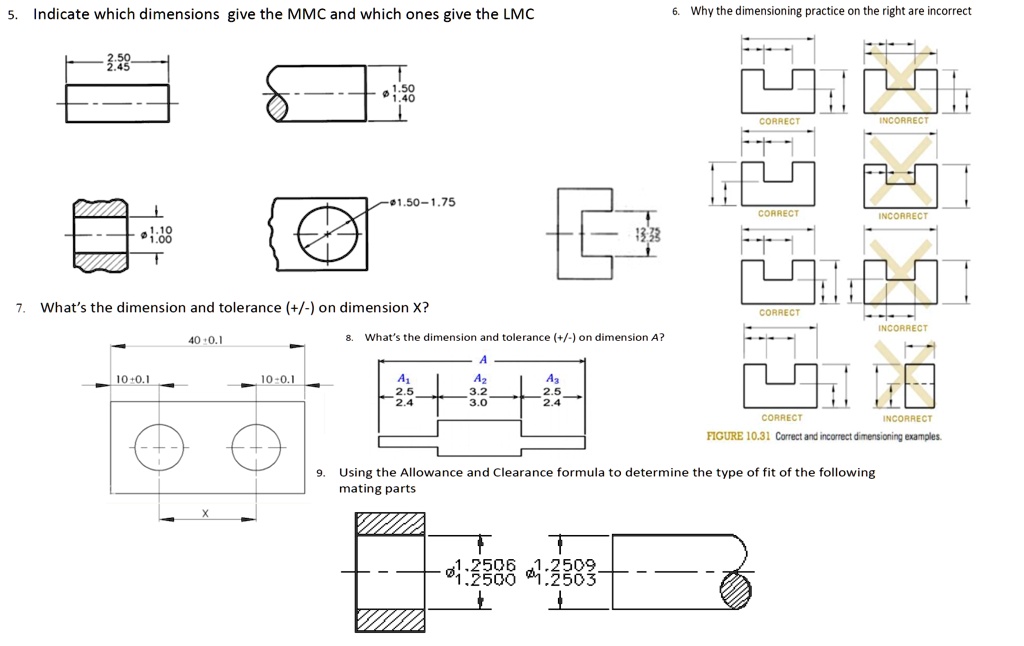 SOLVED: Indicate which dimensions give the MMC and which ones give the ...