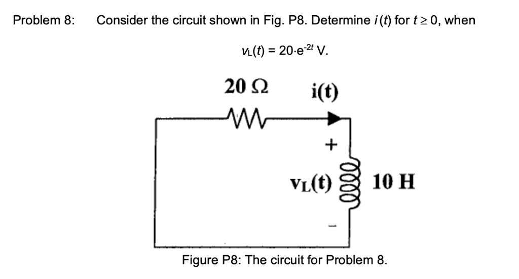 problem 8 consider the circuit shown in fig p8 determine it for t0 when ...