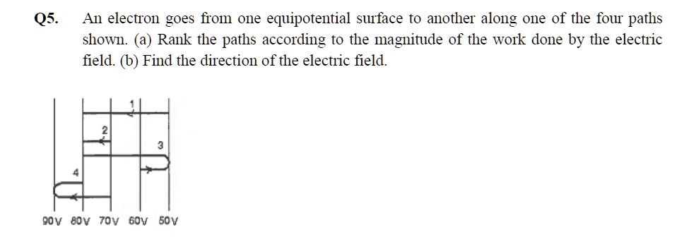 Solved Q5 An Electron Goes From One Equipotential Surface To Another