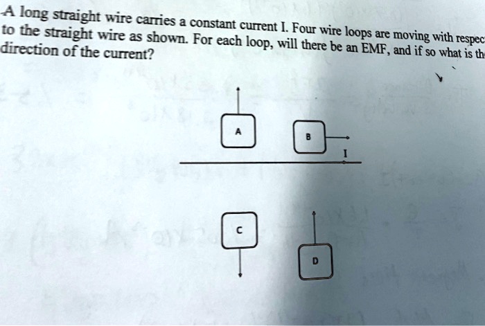 SOLVED: A long straight wire carries a constant current I. Four wire ...
