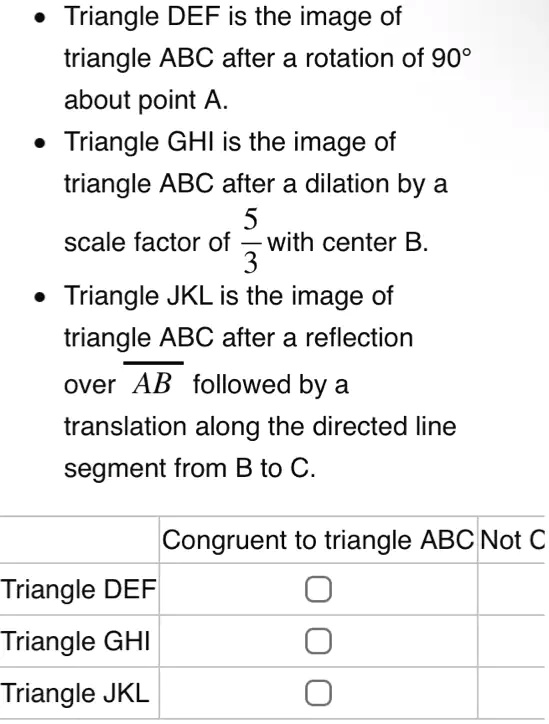 Triangle DEF is the image of triangle ABC after a rotation of 90° about ...
