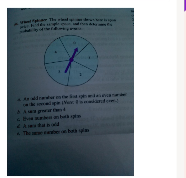 SOLVED:Wheel . Spinner The wheel spinner shown here apun Find the ...