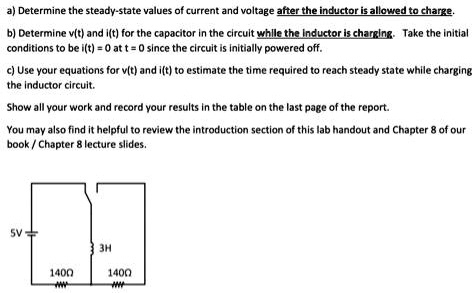 SOLVED: a) Determine the steady-state values of current and voltage ...