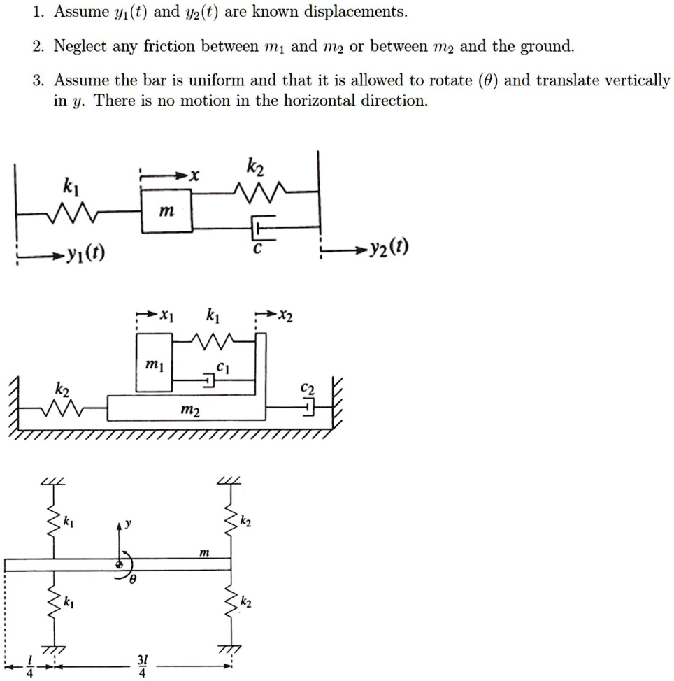SOLVED: Use Lagrange's equation to derive the complete equations of motion for the three systems ...
