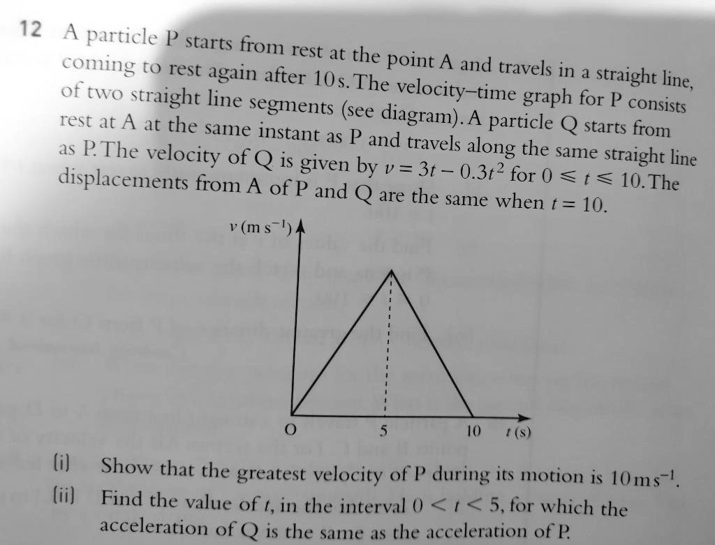 SOLVED: 12 A particle P starts from rest at the point A, travels in a straight line, comes to ...