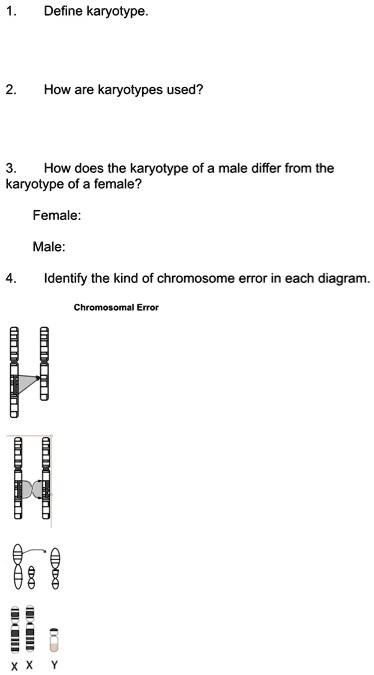 1. Define karyotype. 2. How are karyotypes used? 3. How does the ...