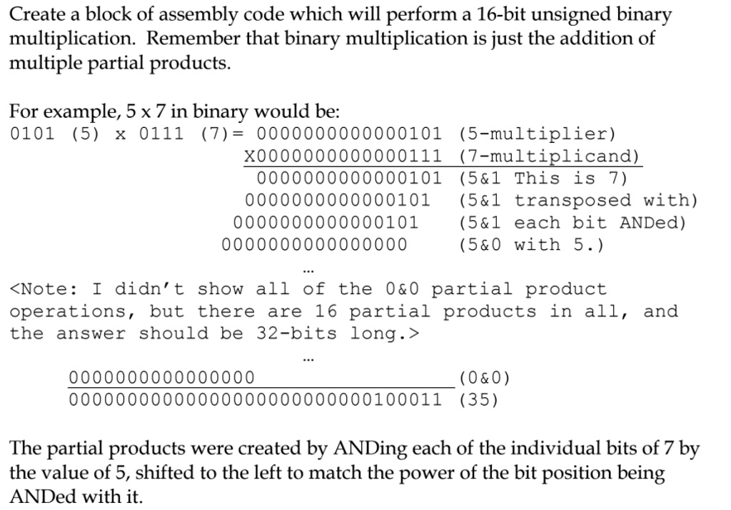 Get Answer Create A Block Of Assembly Code Which Will Perform A 16 Bit Unsigned Binary 6691