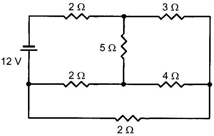 SOLVED: Using Kirchhoff’s laws, calculate the current in the 4 ohm resistor in the network shown ...