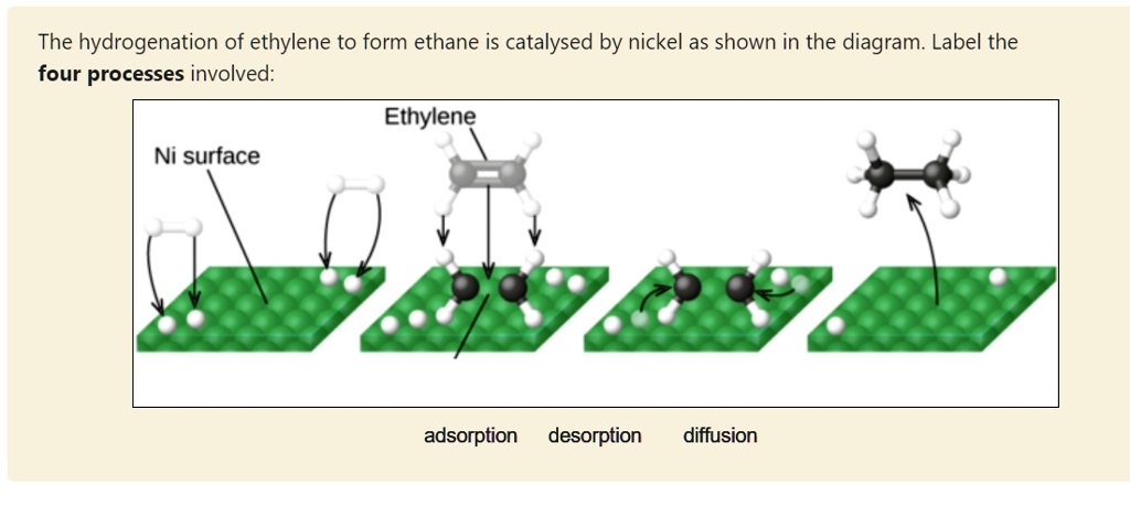 The hydrogenation of ethylene to form ethane is catalysed by nickel as ...